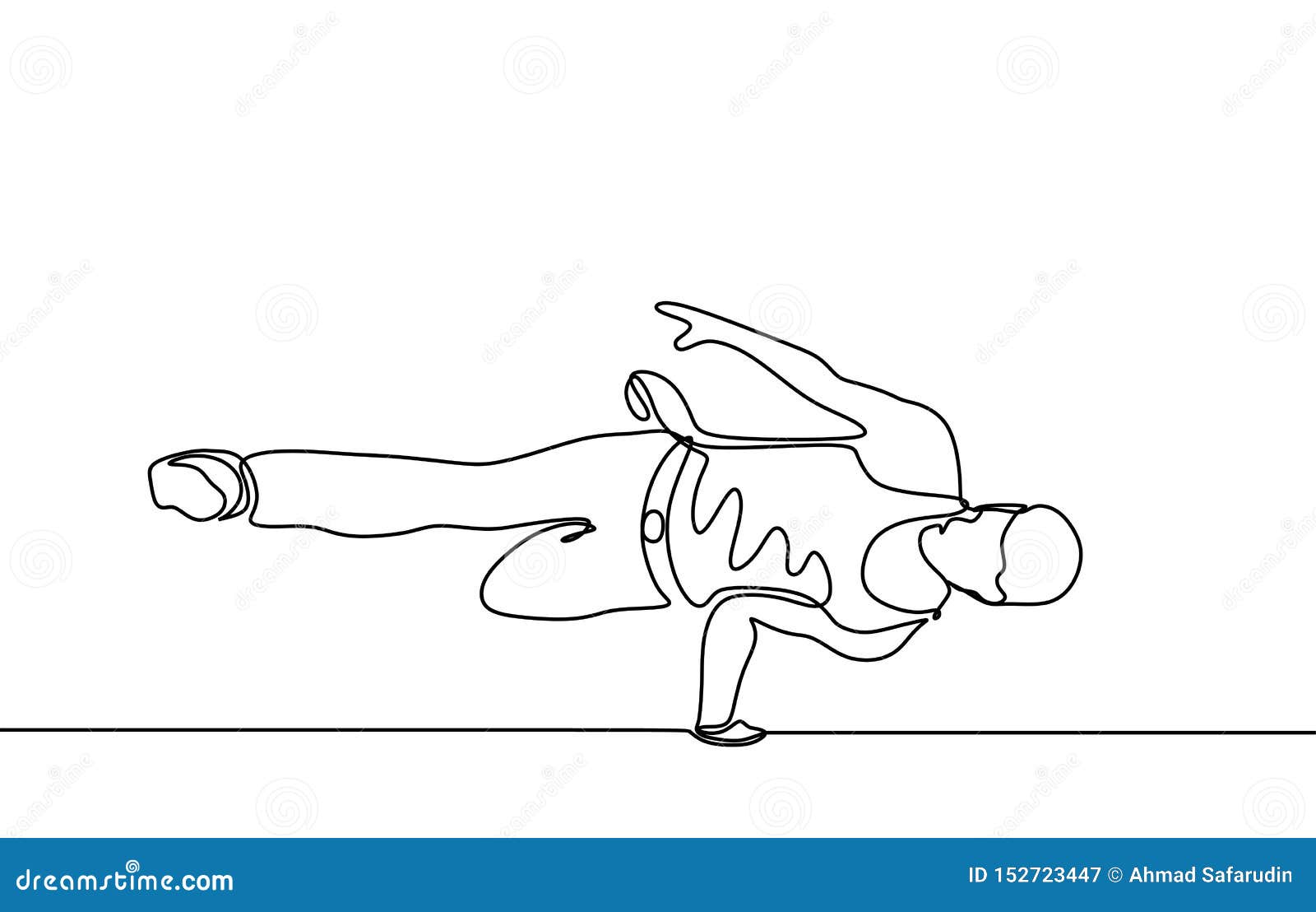 Continuous Line Drawing Break Dancer Dancing Sport Theme Isolated On ...