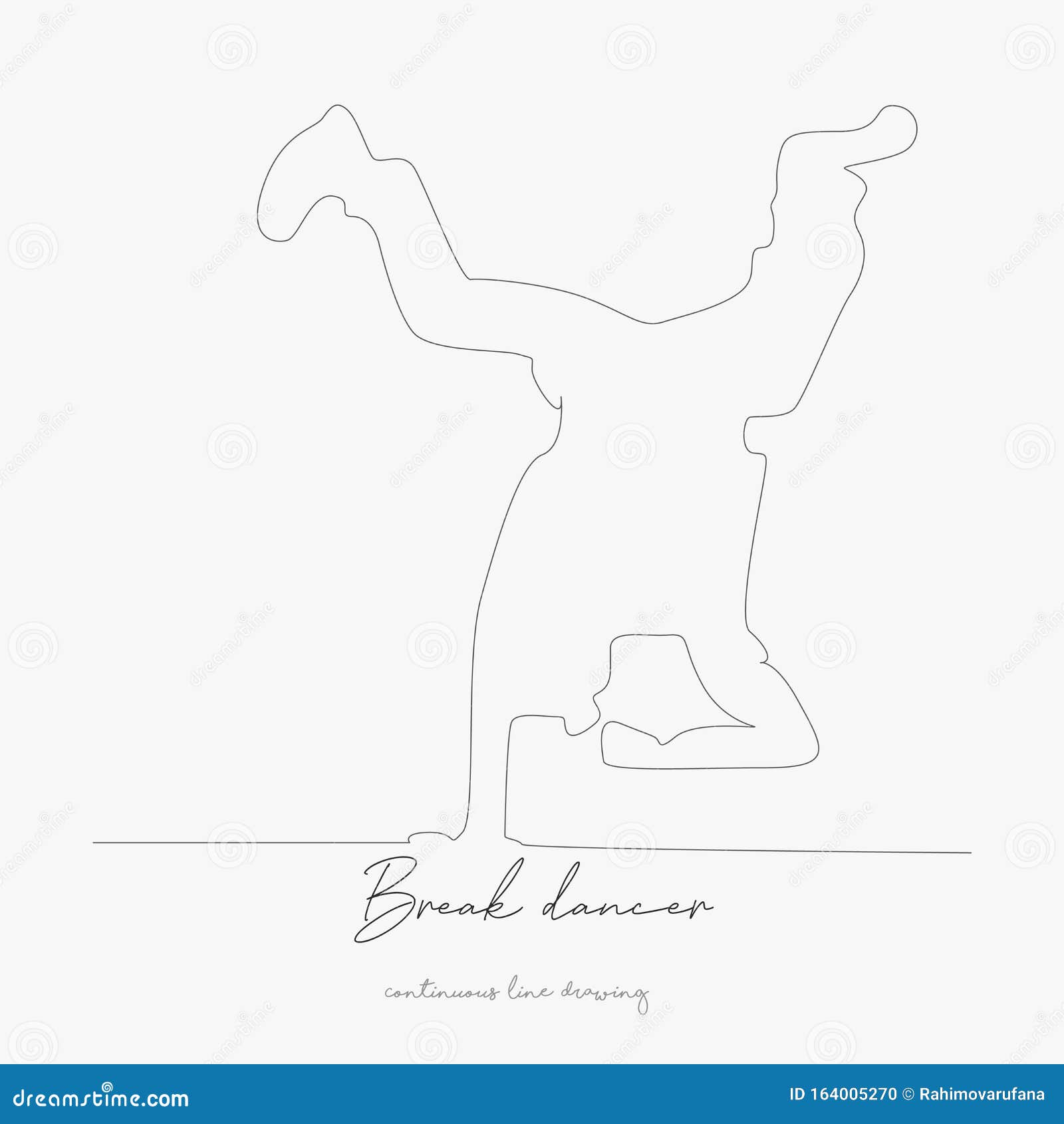 Continuous Line Drawing. Break Dancer. Simple Vector Illustration ...