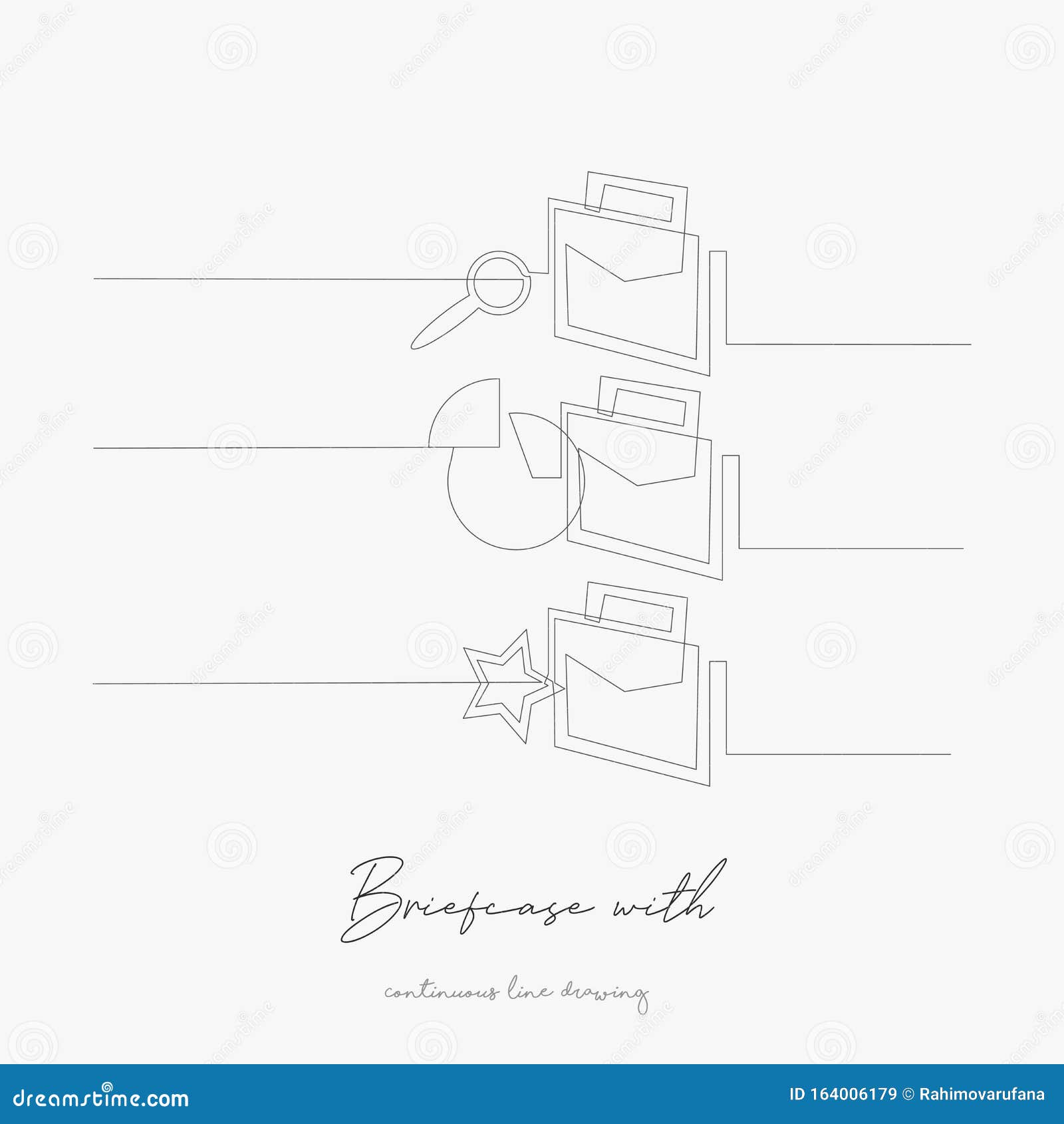 Continuous Line Drawing. Briefcase with. Simple Vector Illustration ...