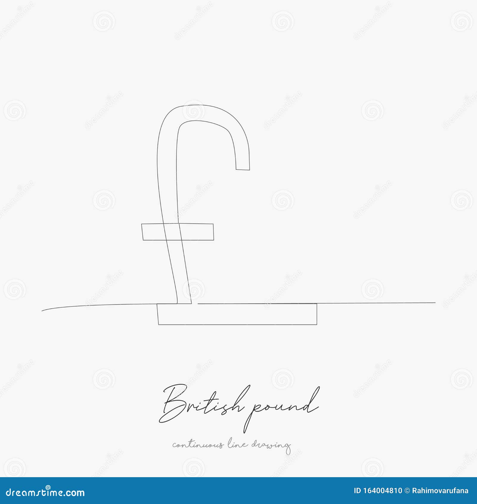 Continuous Line Drawing. British Pound. Simple Vector Illustration ...