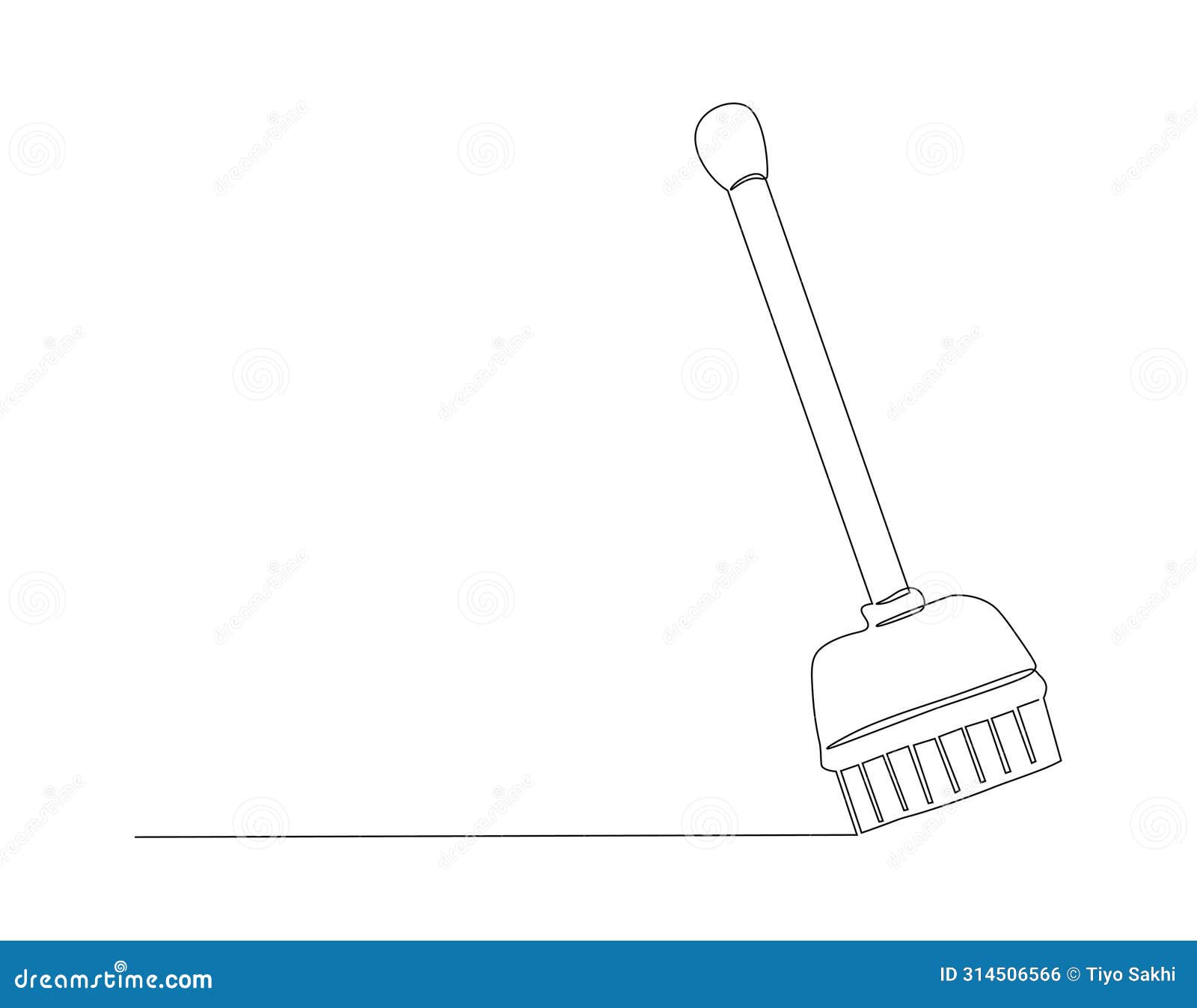 Continuous Line Drawing of Broom. One Line of Broom. Broom Cleaner ...
