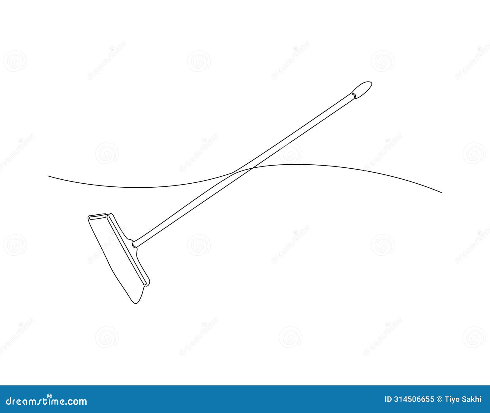Continuous Line Drawing of Broom. One Line of Broom. Broom Cleaner ...