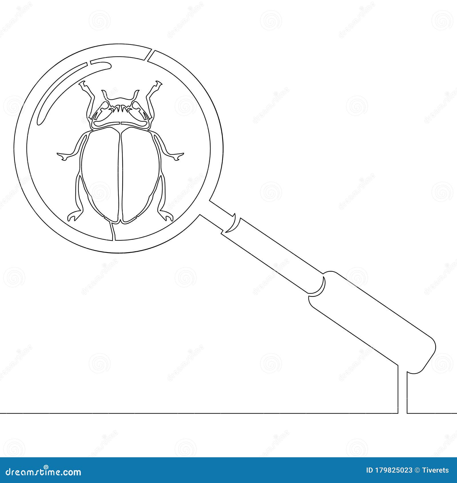Continuous Line Drawing Bug Fixing Concept Stock Vector - Illustration ...