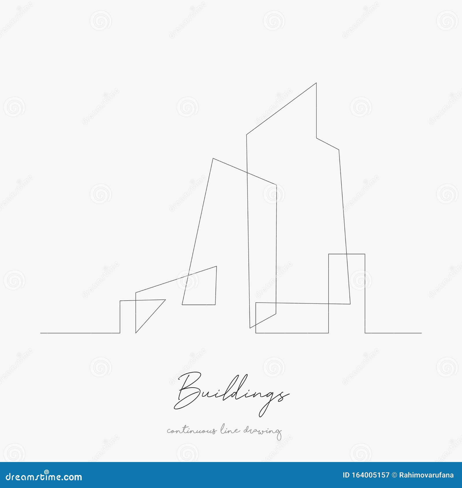 Continuous Line Drawing. Buildings. Simple Vector Illustration ...