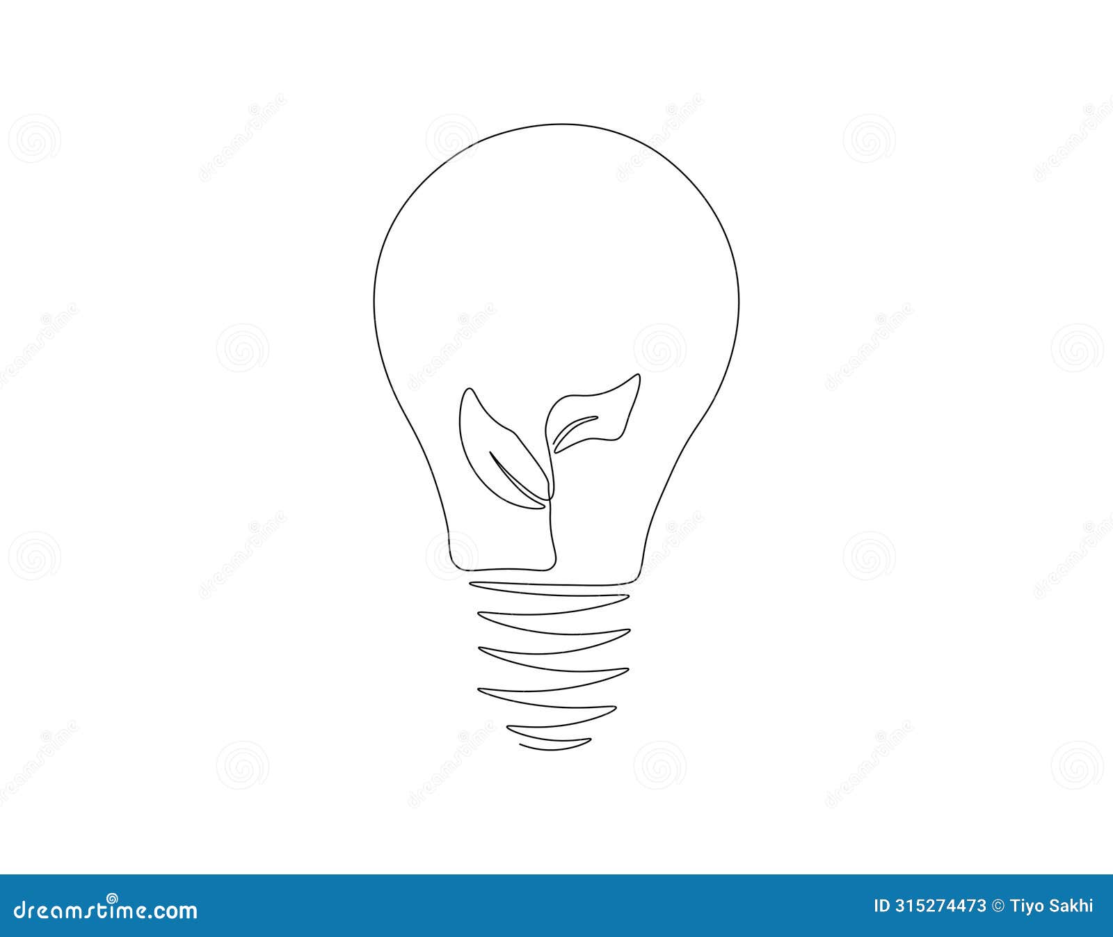 Continuous Line Drawing of Bulb Lamp. One Line of Electric Light Bulb ...
