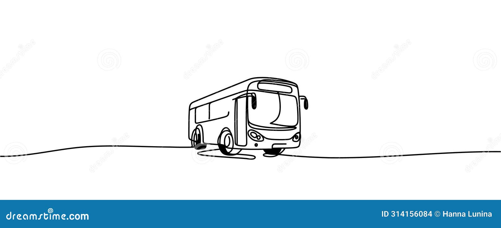 Continuous Line Drawing of a Bus, Vector Illustration, Public Transport ...