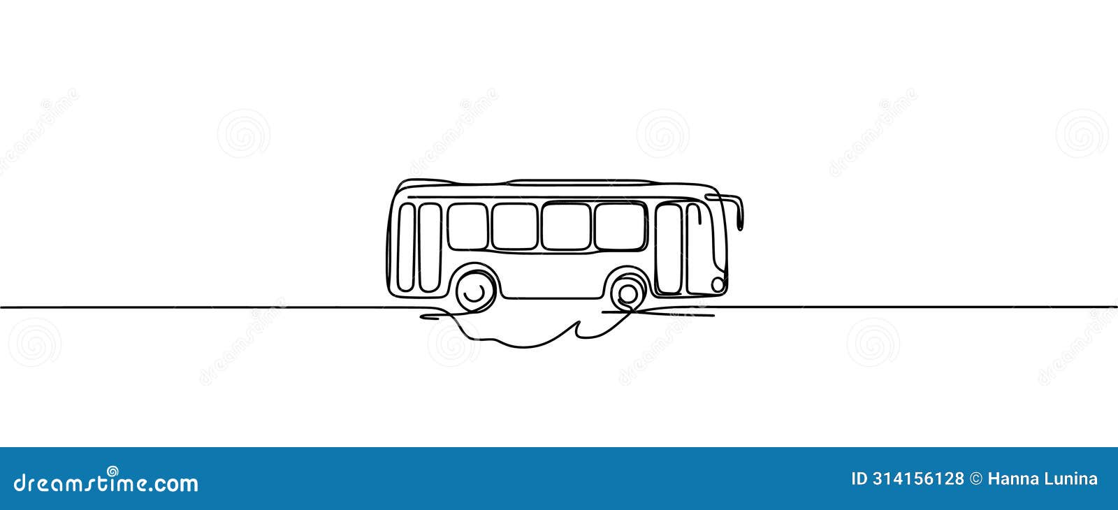 Continuous Line Drawing of a Bus, Vector Illustration, Public Transport ...
