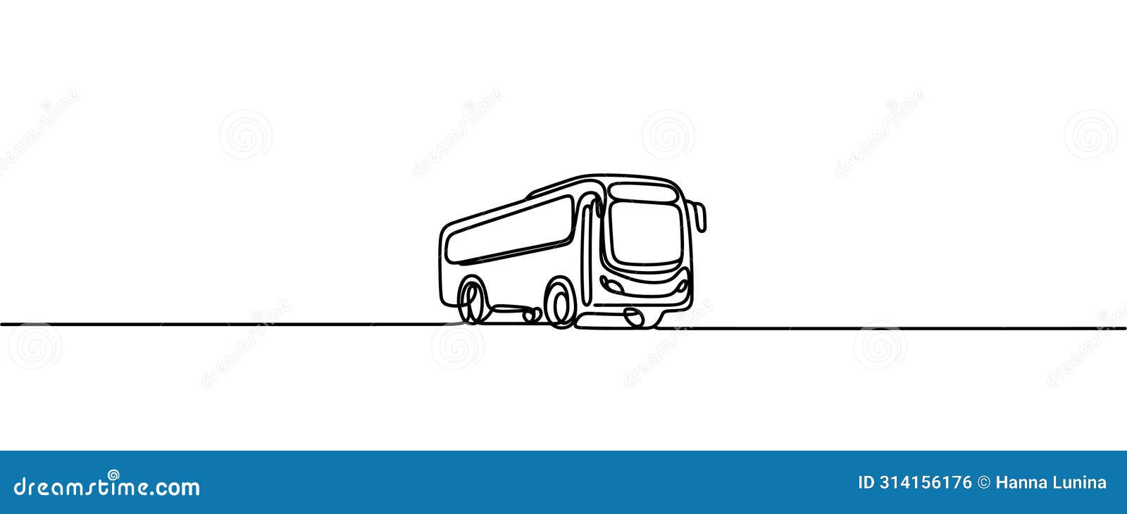 Continuous Line Drawing of a Bus, Vector Illustration, Public Transport ...