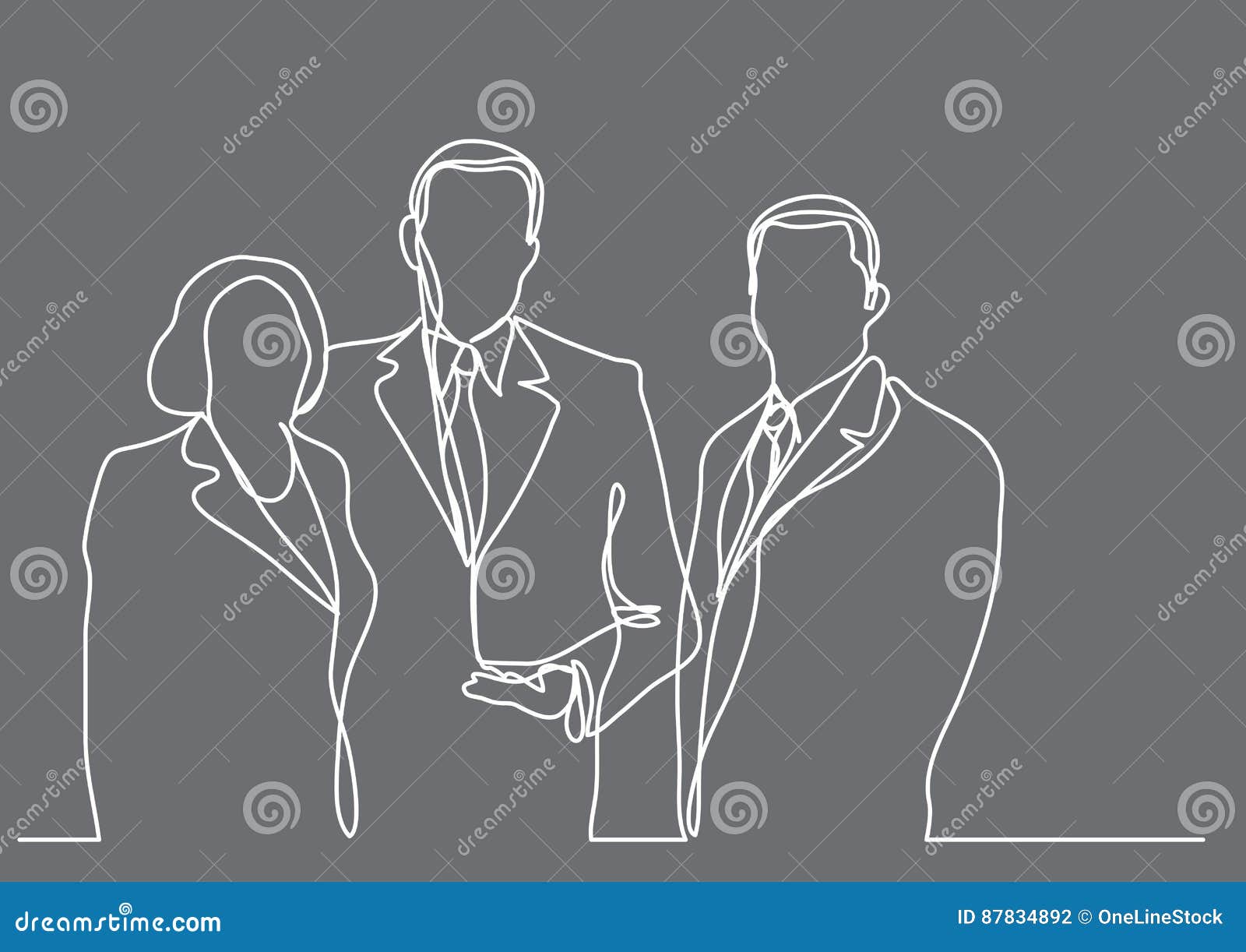 Continuous Line Drawing of Business Executives Stock Vector ...