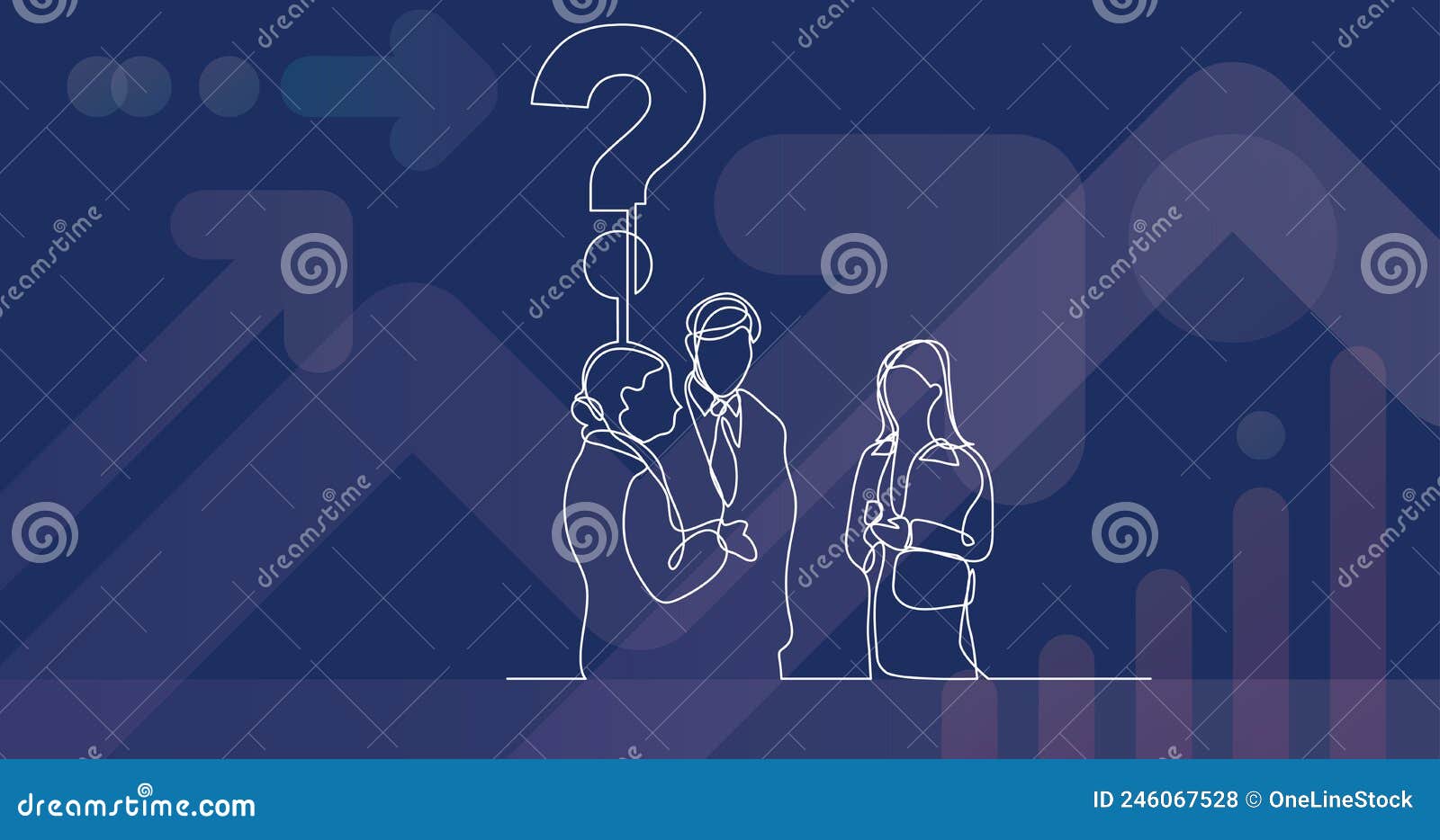 Continuous Line Drawing of Business People Talking about a Question ...