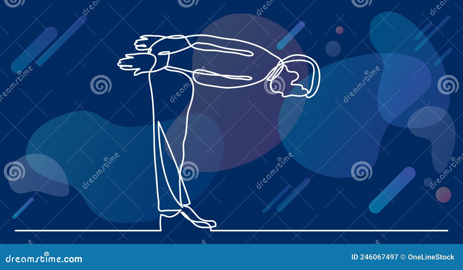 Continuous Line Drawing of Business Person - Bowing Down Stock Vector ...