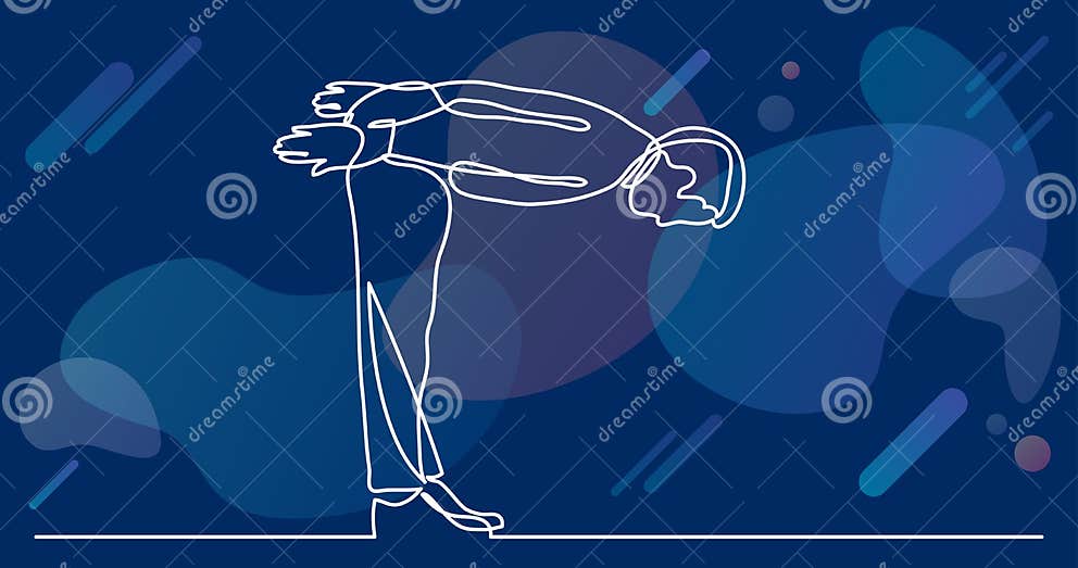 Continuous Line Drawing of Business Person - Bowing Down Stock Vector ...
