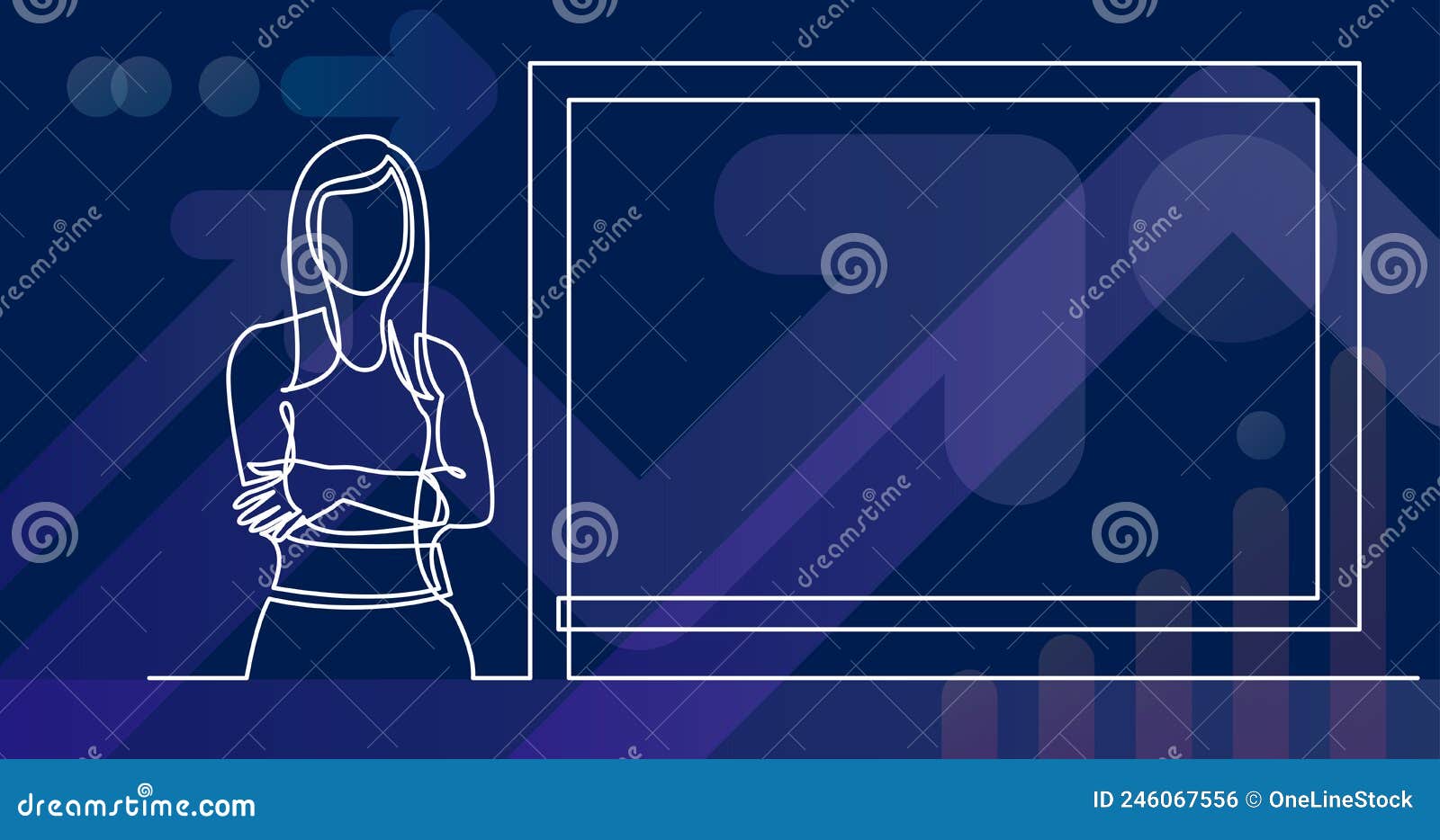 Continuous Line Drawing of Business Presentation - Business Trainer ...