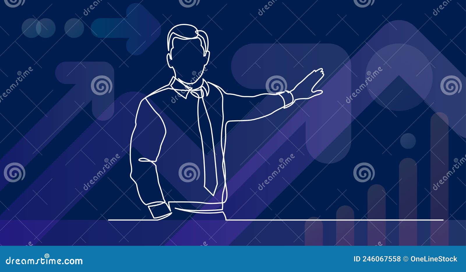 Continuous Line Drawing of Business Presentation - Business Trainer ...