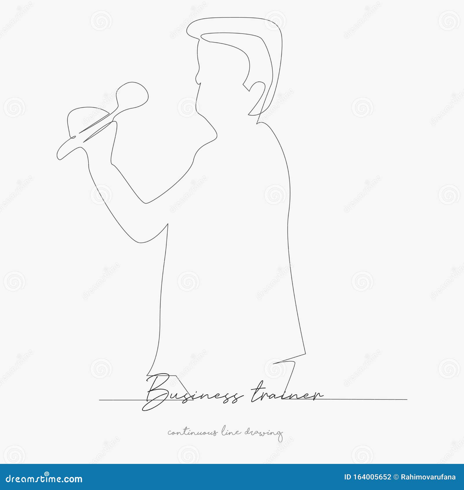 Continuous Line Drawing. Business Trainer Talking. Simple Vector ...