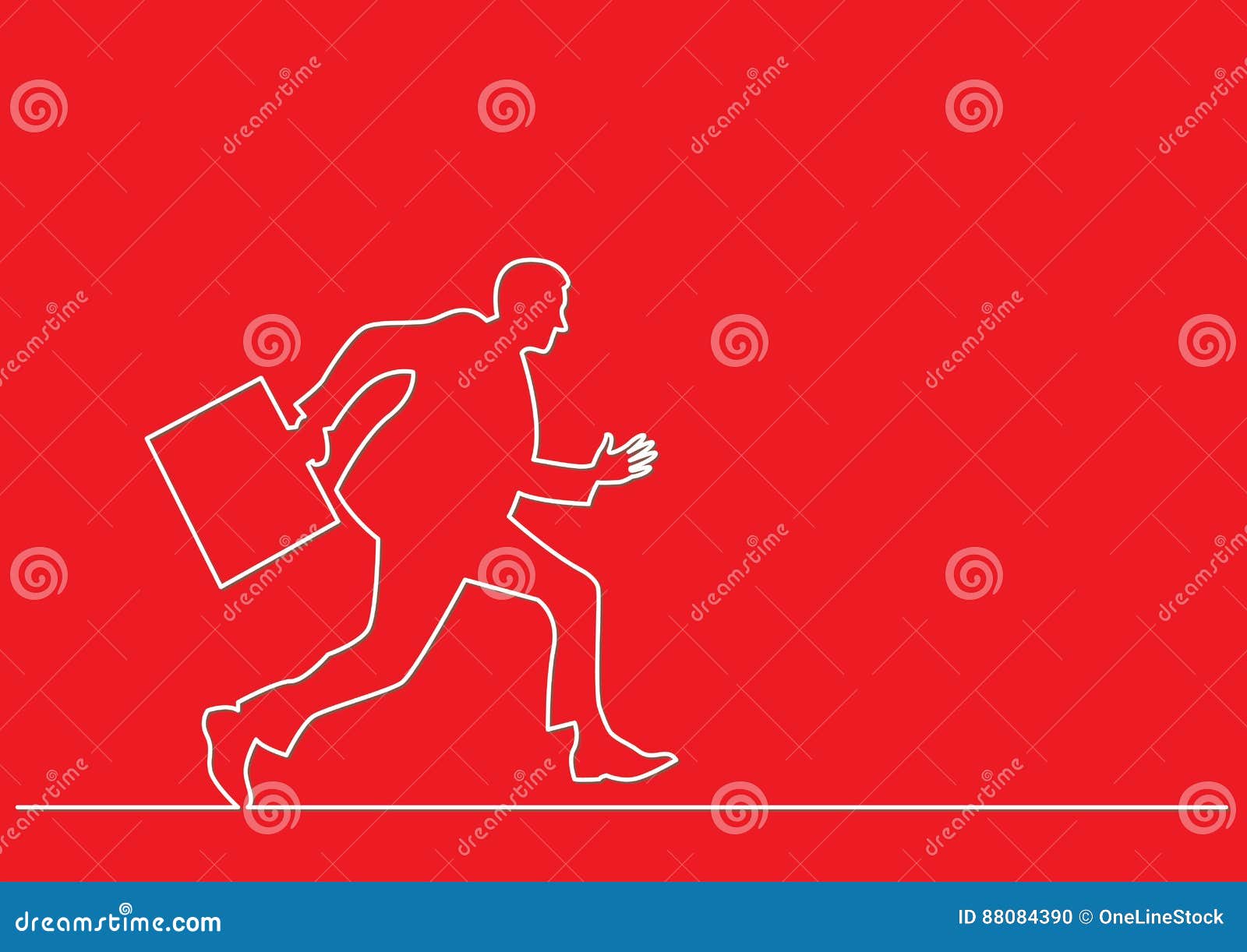 Continuous Line Drawing of Businessman Running Fast Stock Vector ...