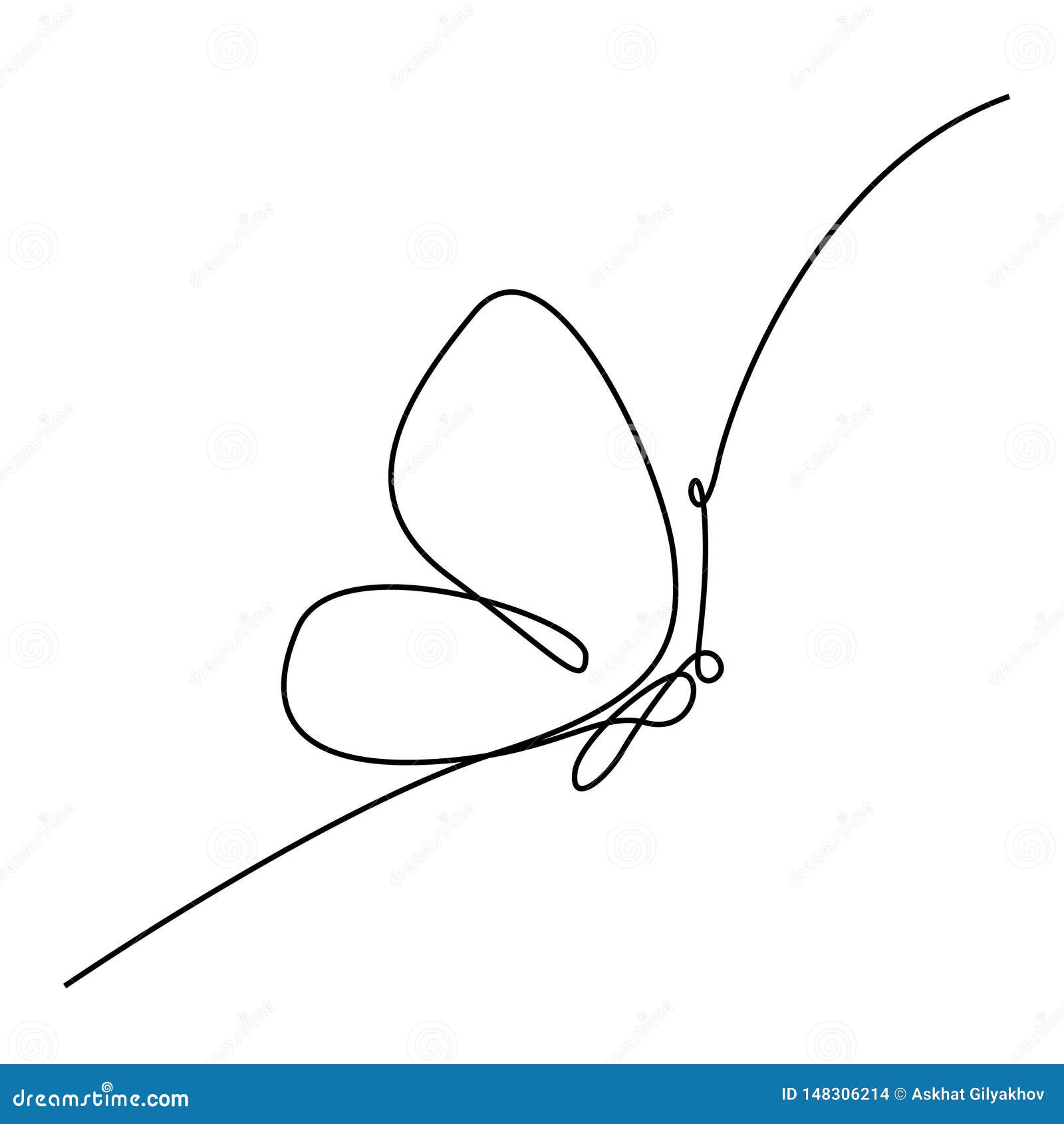 Continuous Line Drawing Butterfly, Nature, Vector Illustration Stock ...