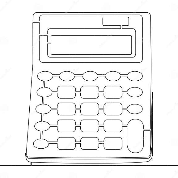 Continuous Line Drawing Calculator Icon Concept Stock Vector ...