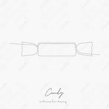 Continuous Line Drawing. Candy. Simple Vector Illustration. Candy ...