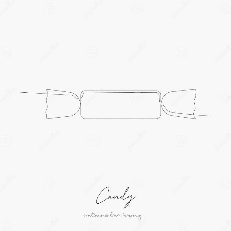 Continuous Line Drawing. Candy. Simple Vector Illustration. Candy ...