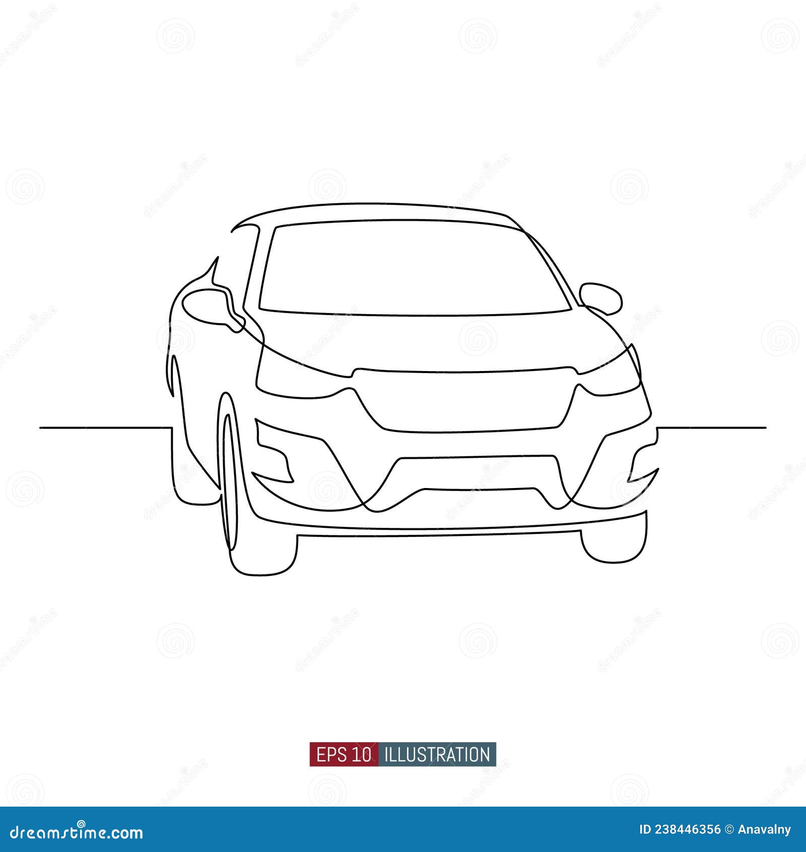 Continuous Line Drawing of Car. Template for Your Design Works Stock ...