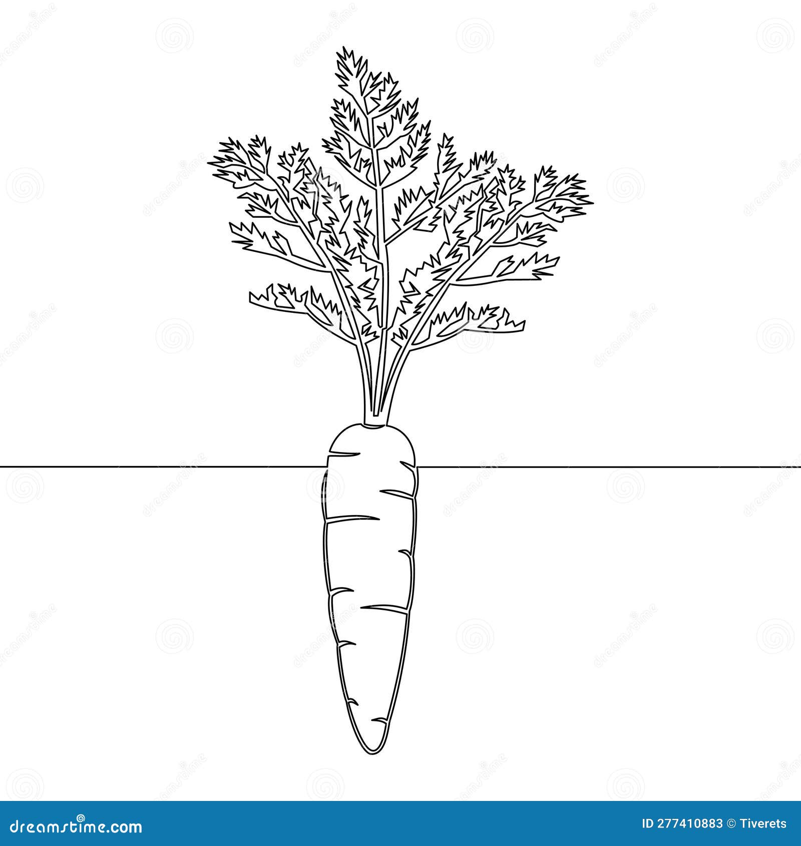 Continuous Line Drawing Carrot Vegetable Growing Carrot Plant Icon ...