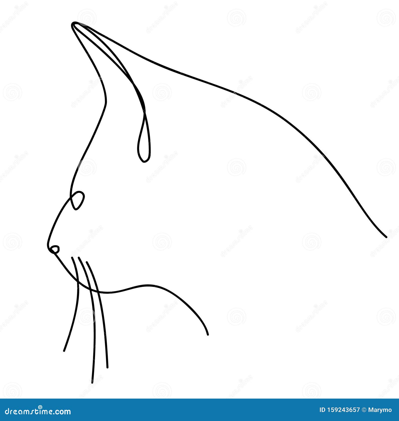 Continuous Line Drawing. Cat. Vector Illustration. in Black Colour ...