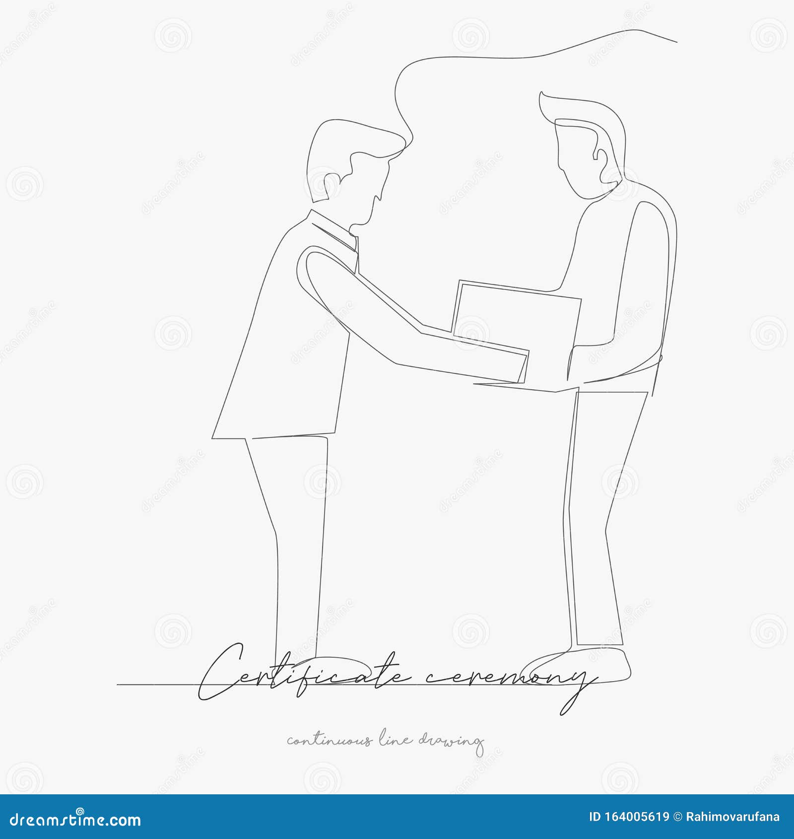 Continuous Line Drawing. Certificate Ceremony. Simple Vector ...