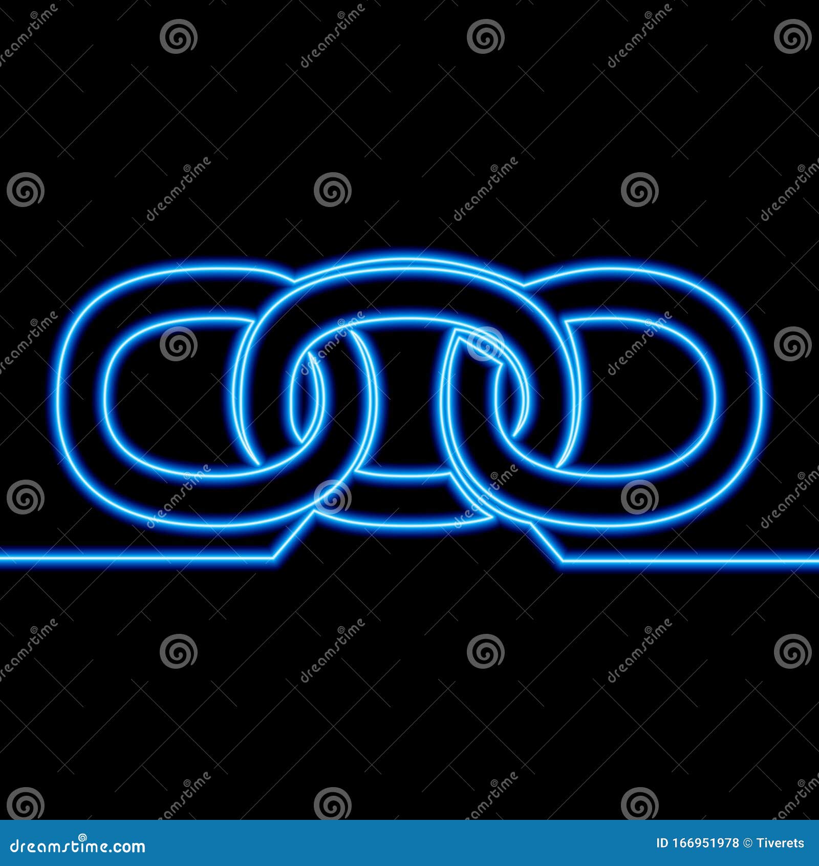 Continuous Line Drawing Chain Link Neon Concept Stock Vector ...