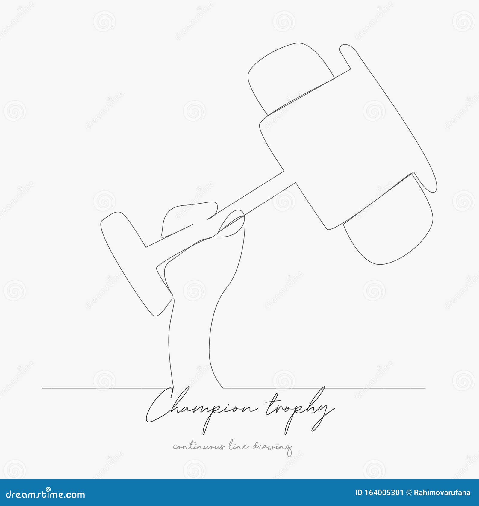 Continuous Line Drawing. Champion Trophy. Simple Vector Illustration ...
