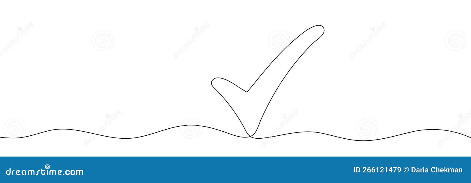 Continuous Line Drawing Check Mark Icon. Single Line Confirmation Icon ...