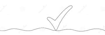 Continuous Line Drawing Check Mark Icon. Single Line Confirmation Icon ...