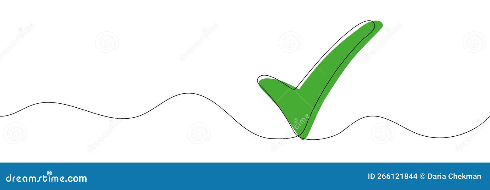 Continuous Line Drawing Check Mark Icon. Single Line Confirmation Icon ...