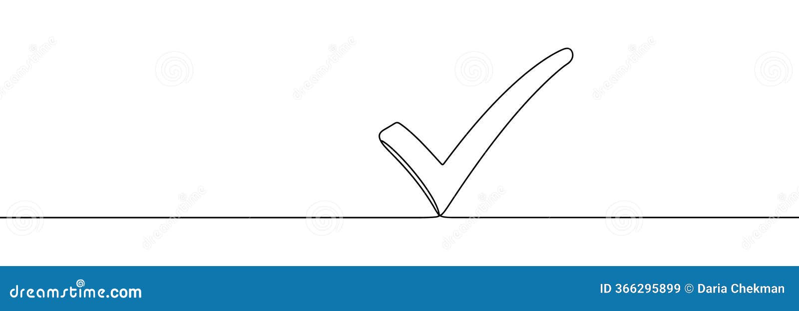 Continuous Line Drawing Check Mark Icon. Single Line Confirmation Icon ...