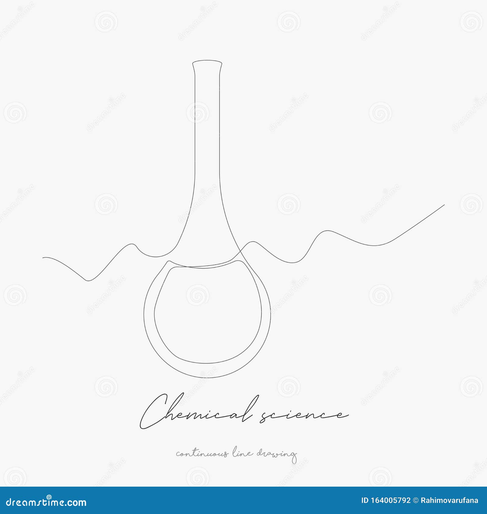 Continuous Line Drawing. Chemical Science Flask. Simple Vector ...