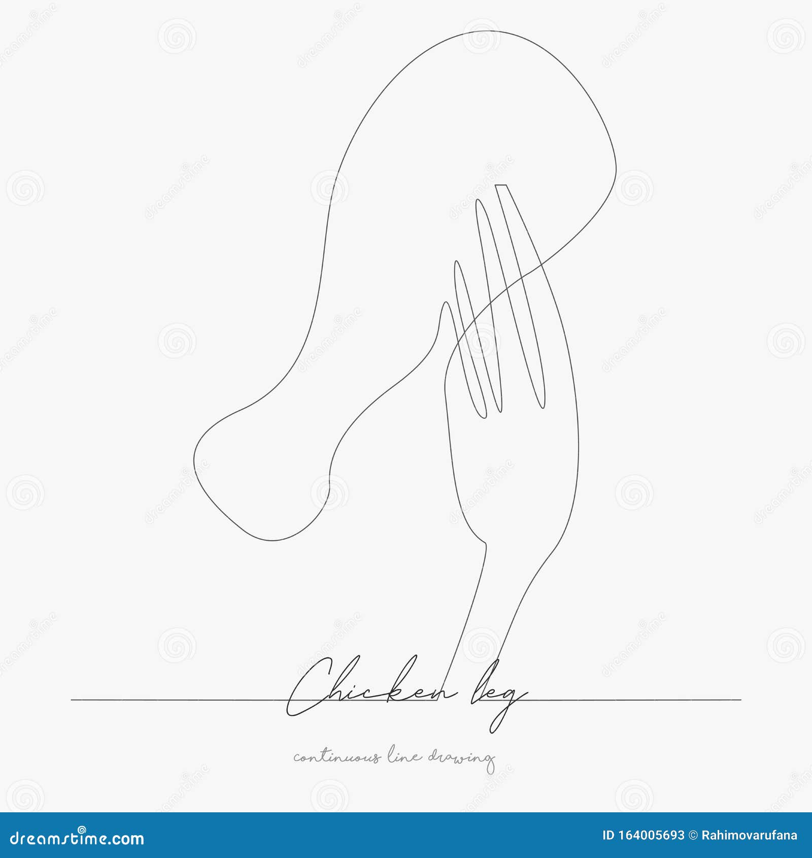 Continuous Line Drawing. Chicken Leg. Simple Vector Illustration ...