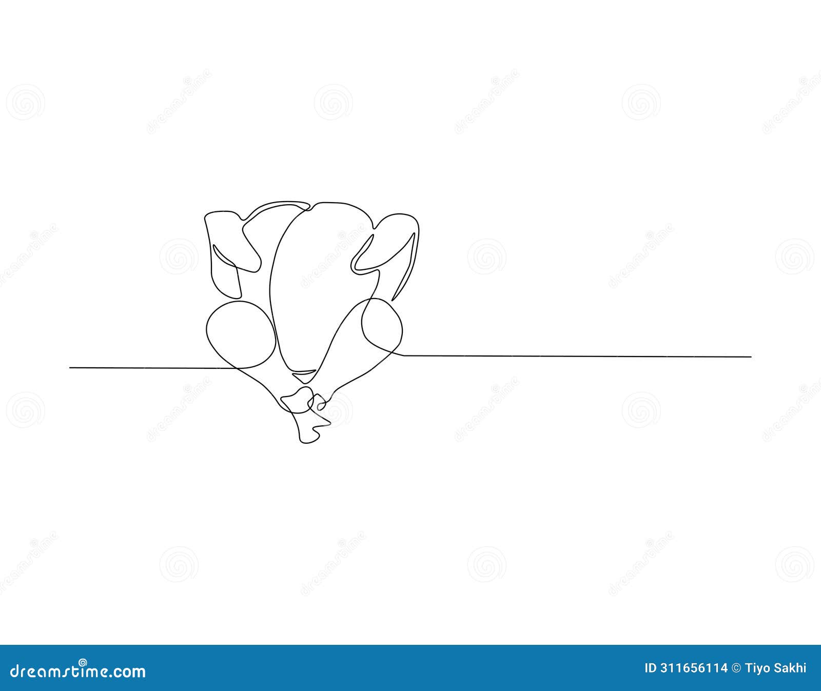 Continuous Line Drawing of Chicken Meat. One Line of Whole Chicken ...