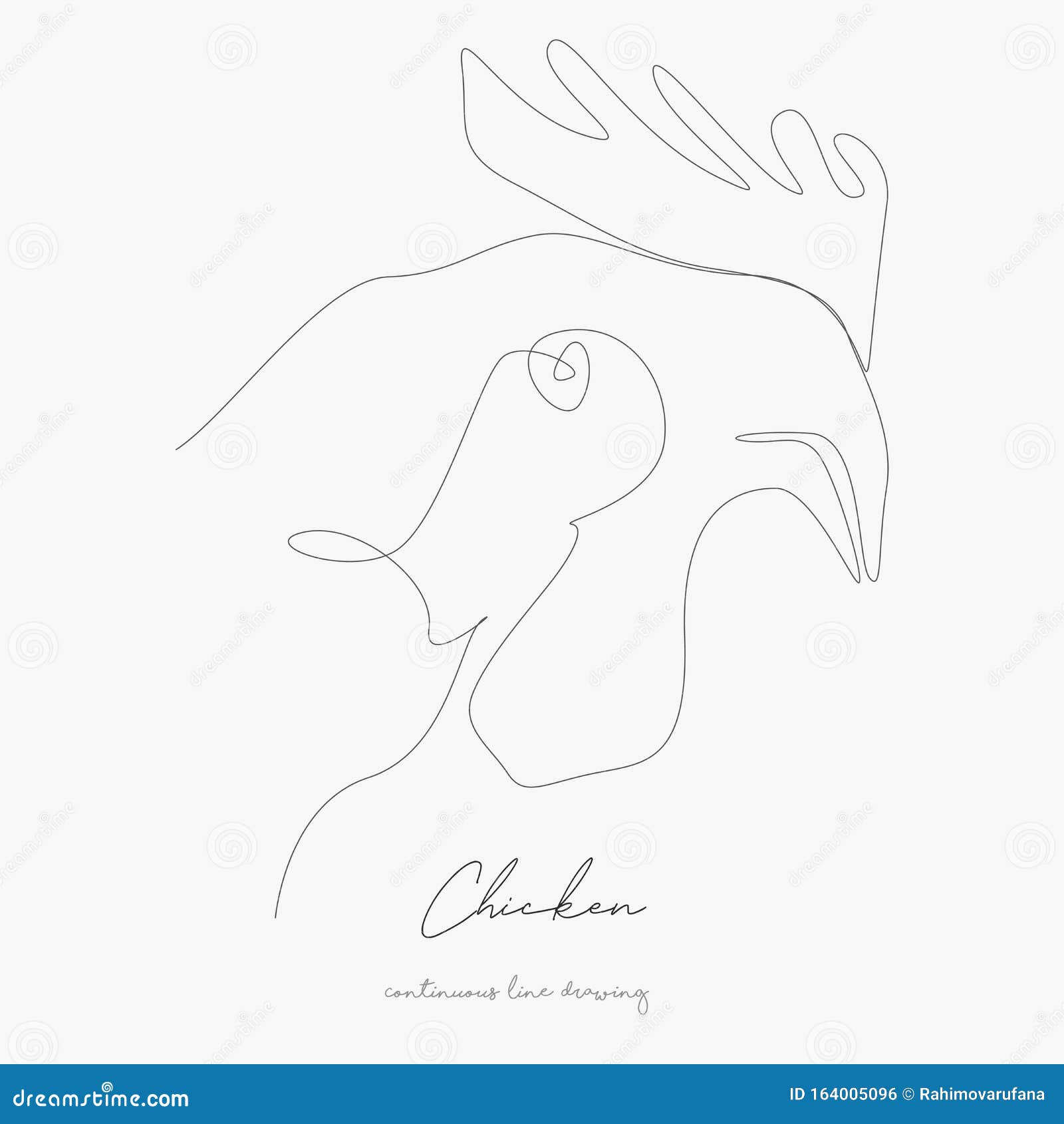 Continuous Line Drawing. Chicken. Simple Vector Illustration. Chicken ...