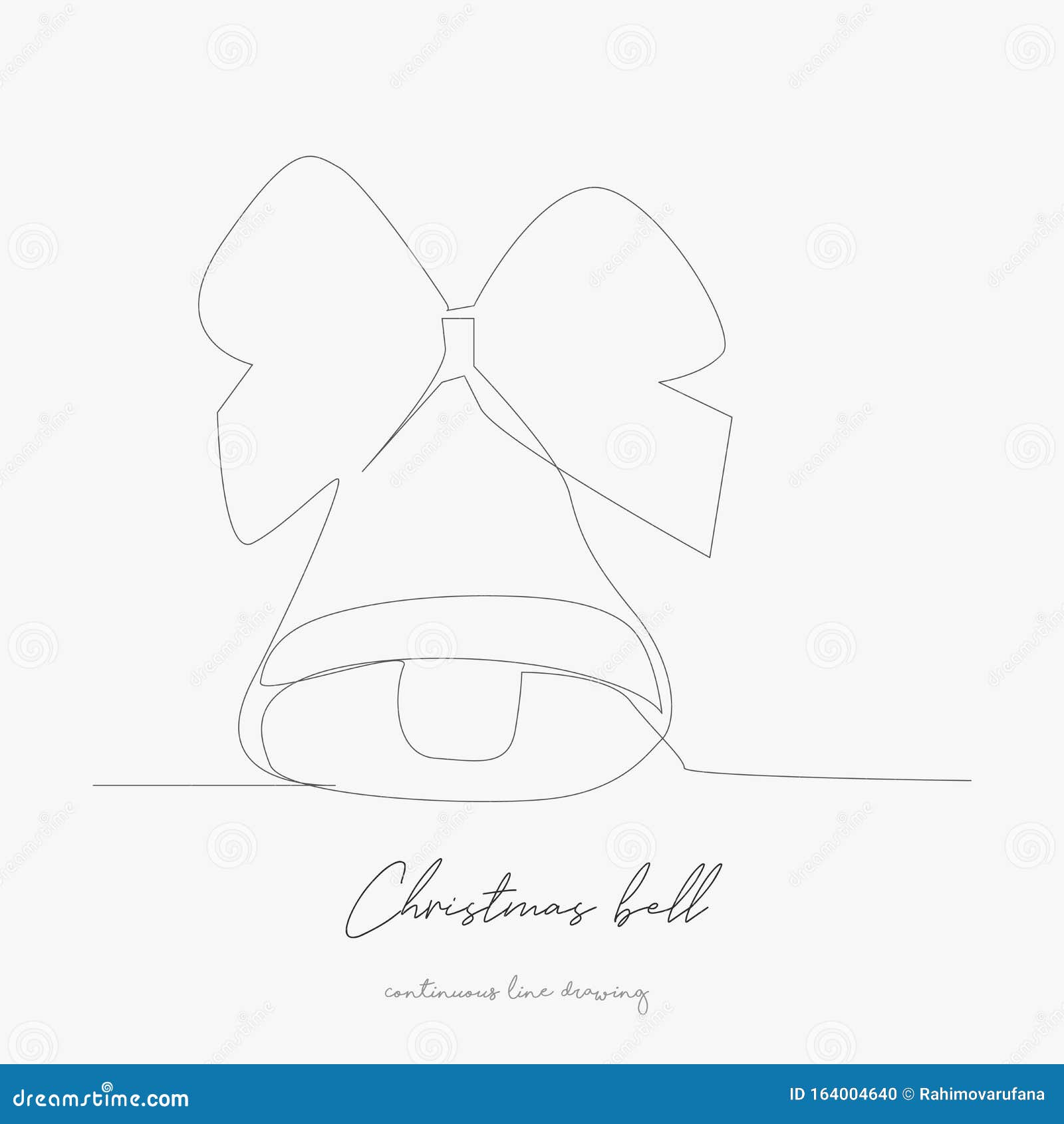 Continuous Line Drawing. Christmas Bell. Simple Vector Illustration ...