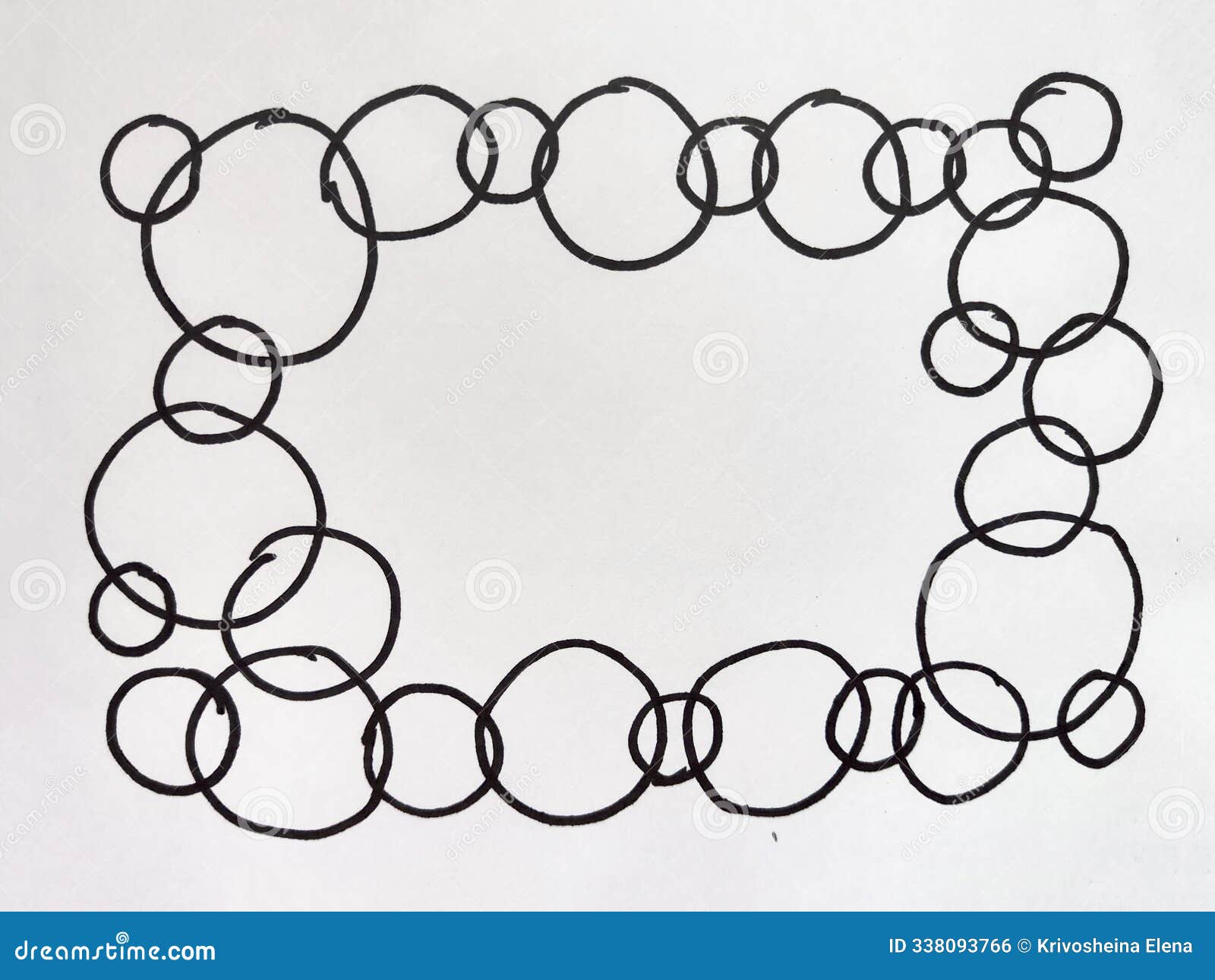 A Continuous Line Drawing of Circles Forms a Rectangular Frame ...