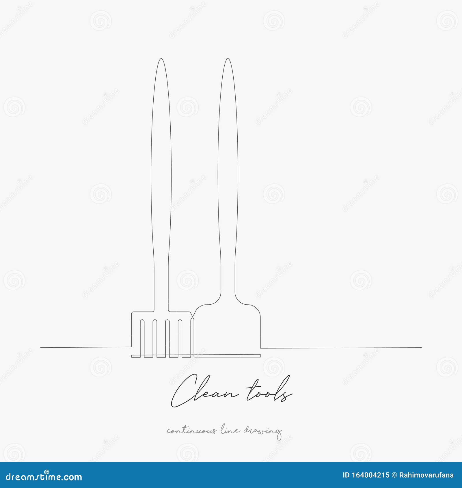 Continuous Line Drawing. Clean Tools. Simple Vector Illustration. Clean ...