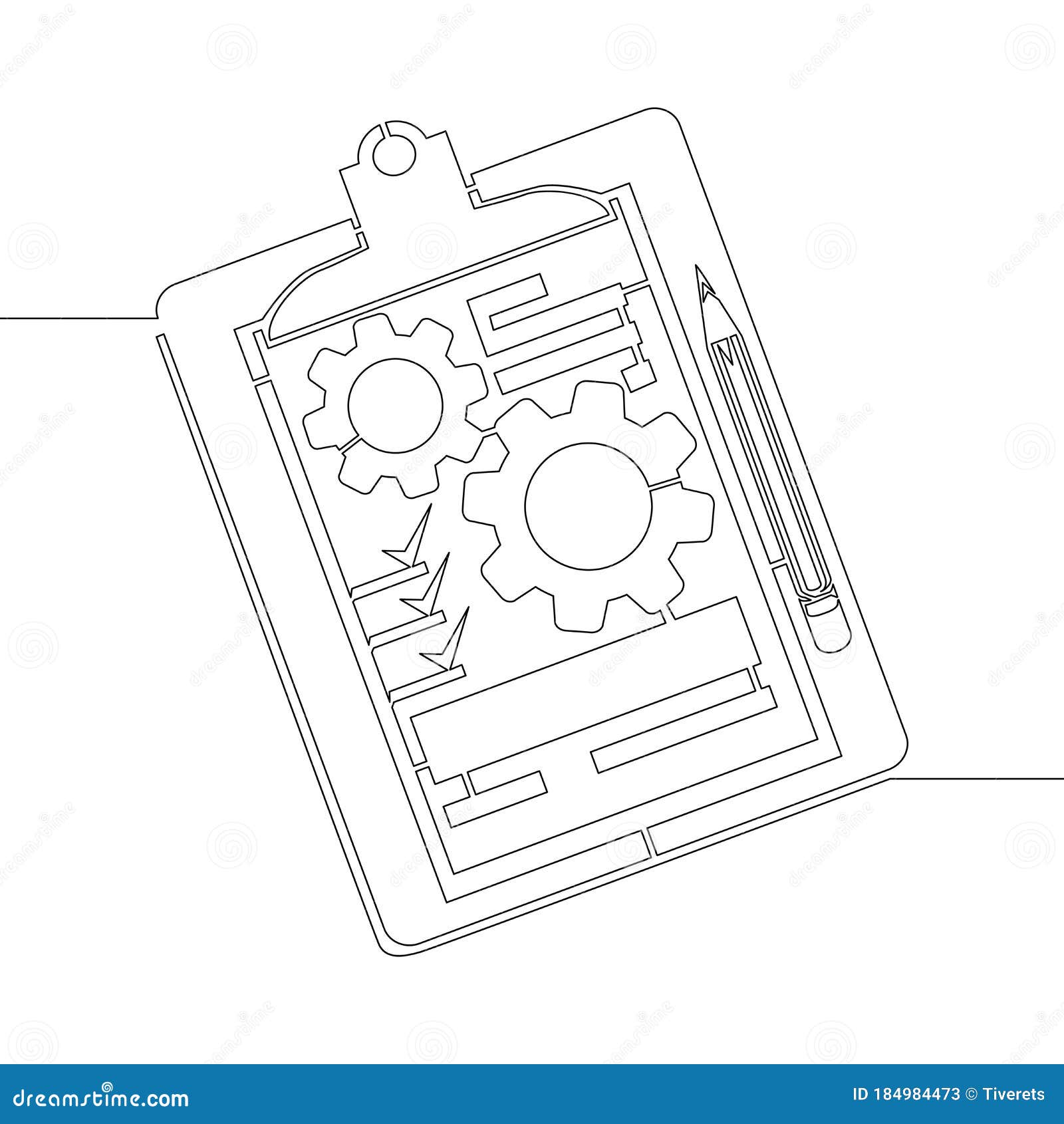 Check List Continuous Line Drawing Stock Illustrations – 40 Check List ...