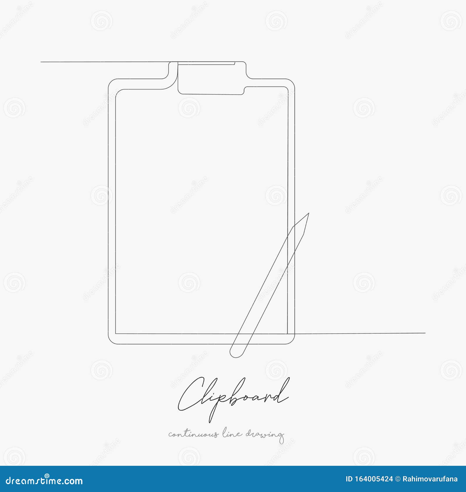 Continuous Line Drawing. Clipboard. Simple Vector Illustration ...