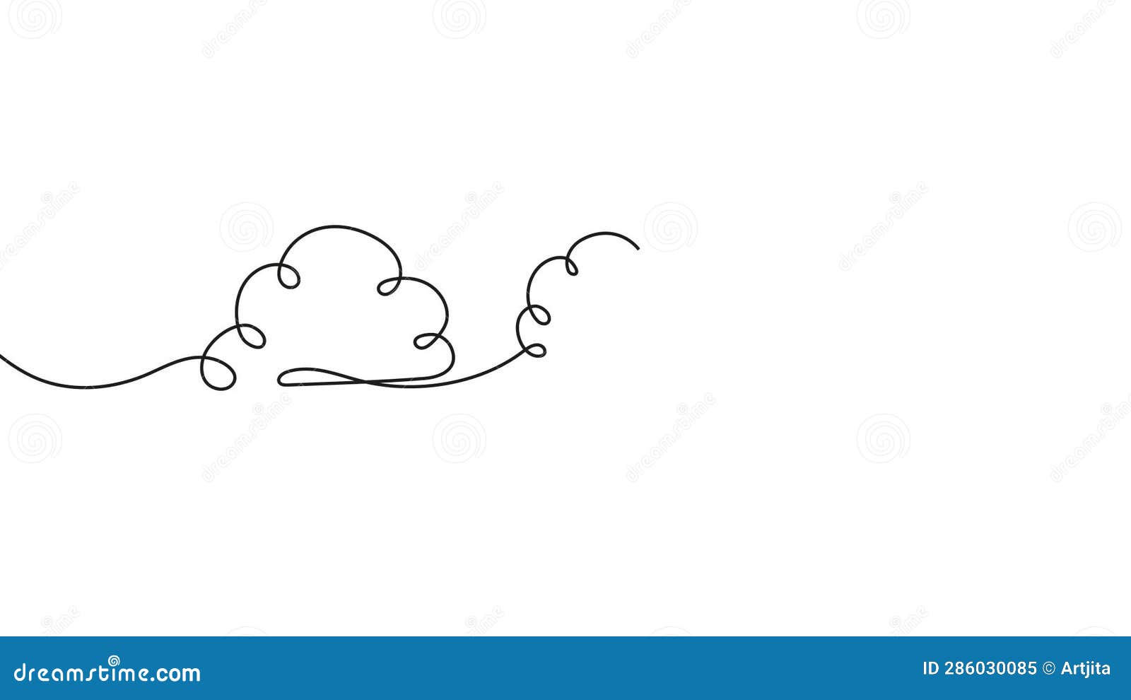 Continuous Line Drawing of Cloud. Clouds in the Sky in Continuous Line ...