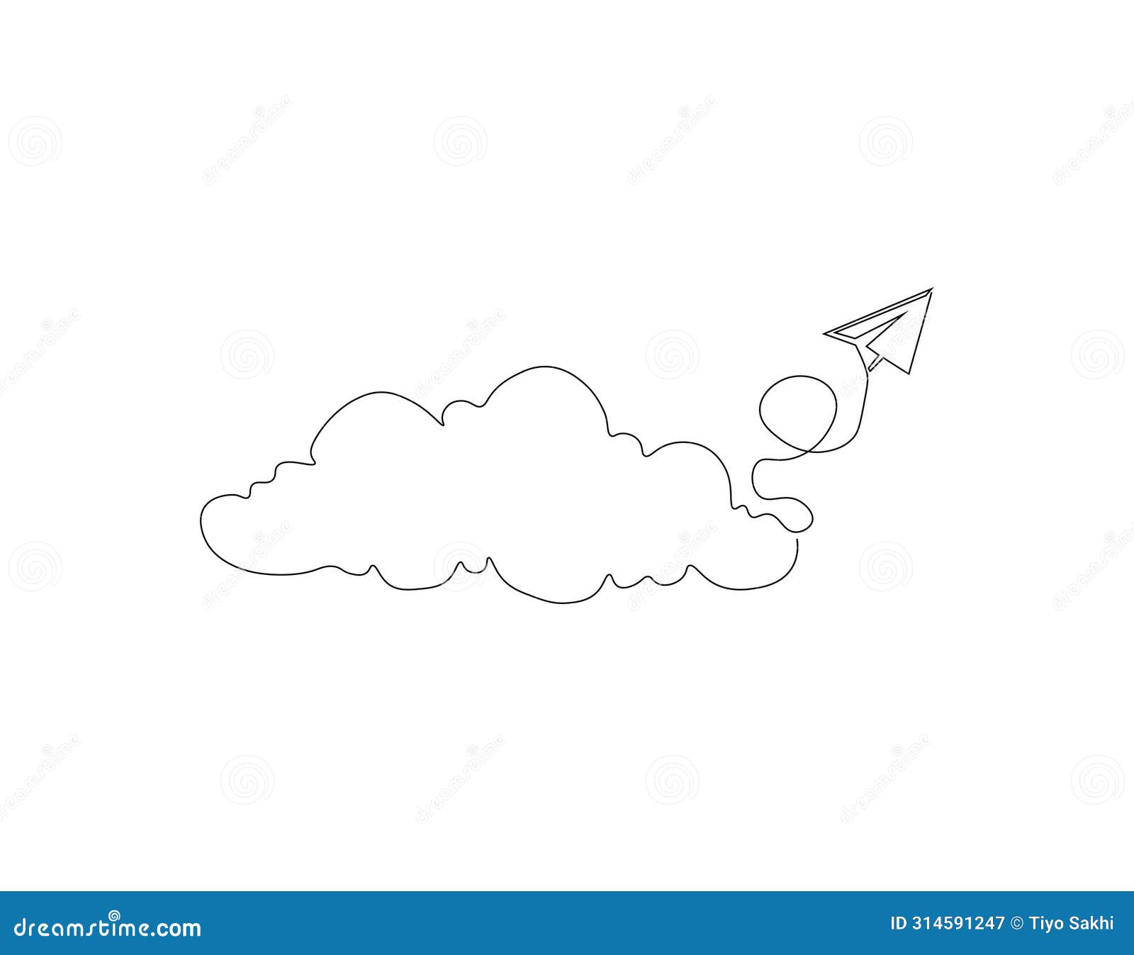 Continuous Line Drawing of Cloud. One Line of Cloud in the Air. Cloud ...
