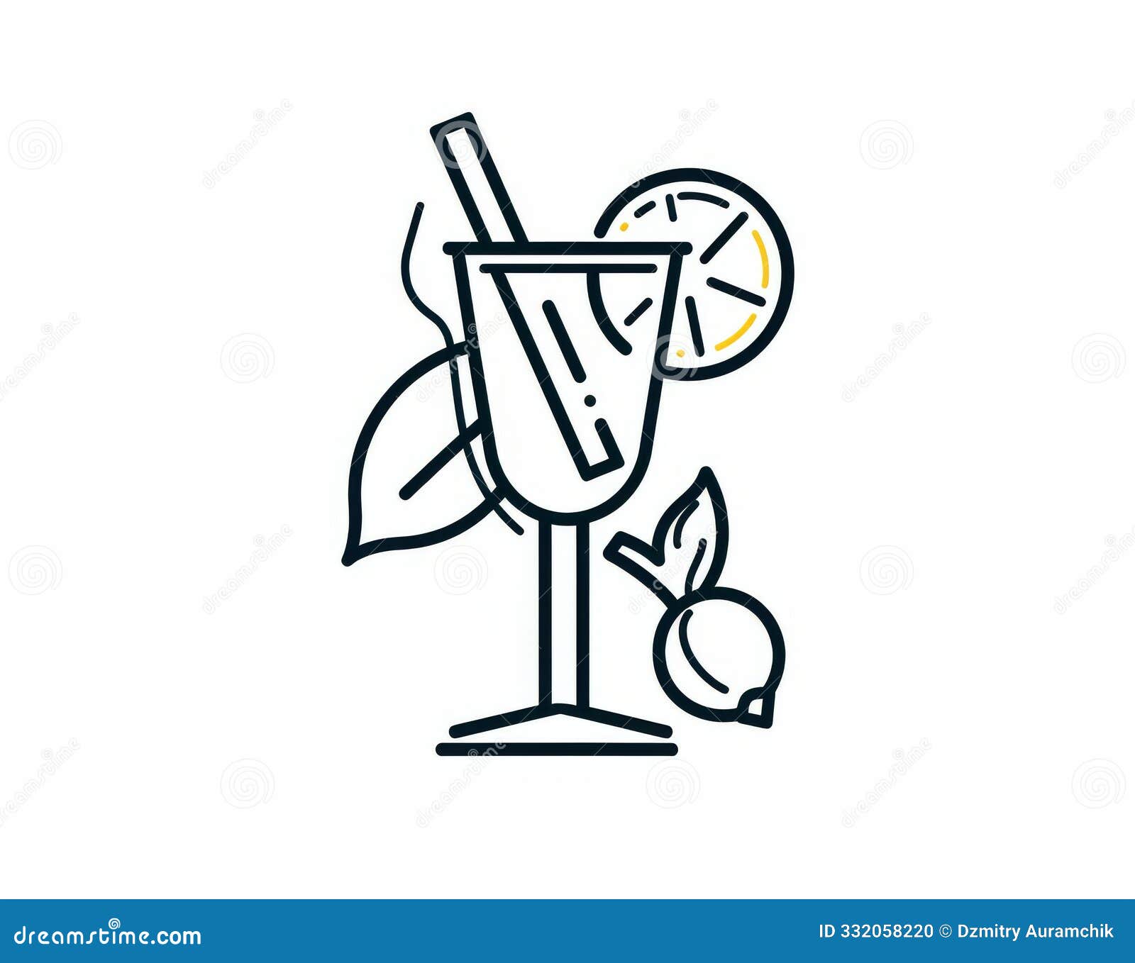 A Continuous Line Drawing of a Cocktail Drink. Editable Strokes Stock ...