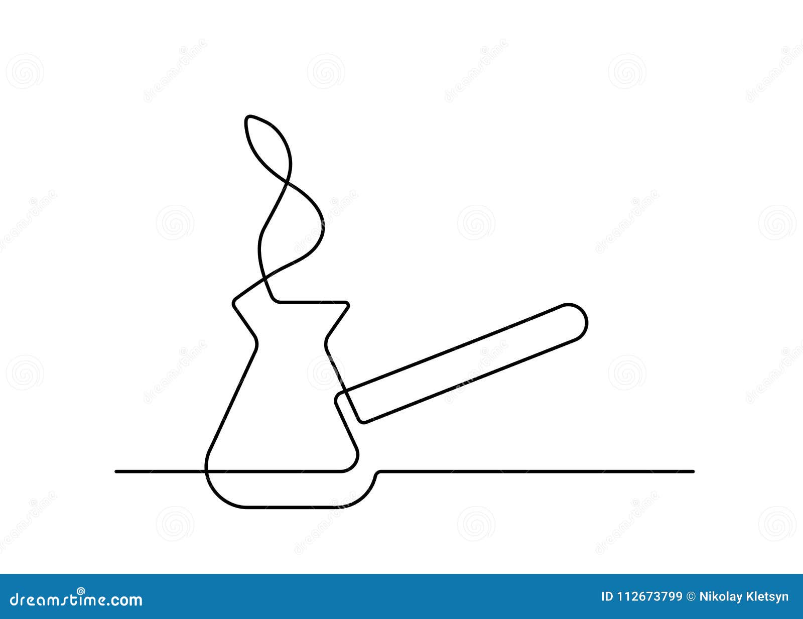 One line coffee maker stock illustration. Illustration of concept ...