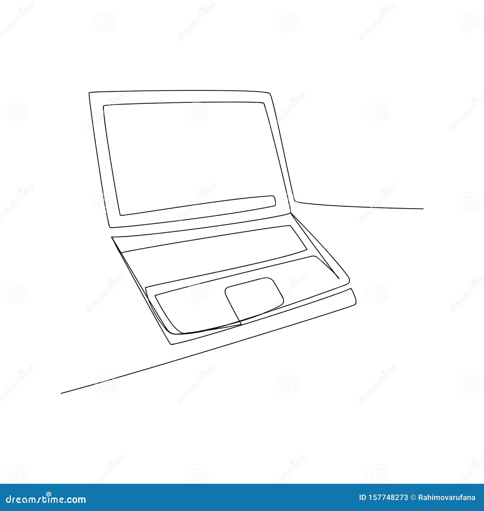 Continuous Line Drawing of Computer. Isolated Sketch Drawing of ...
