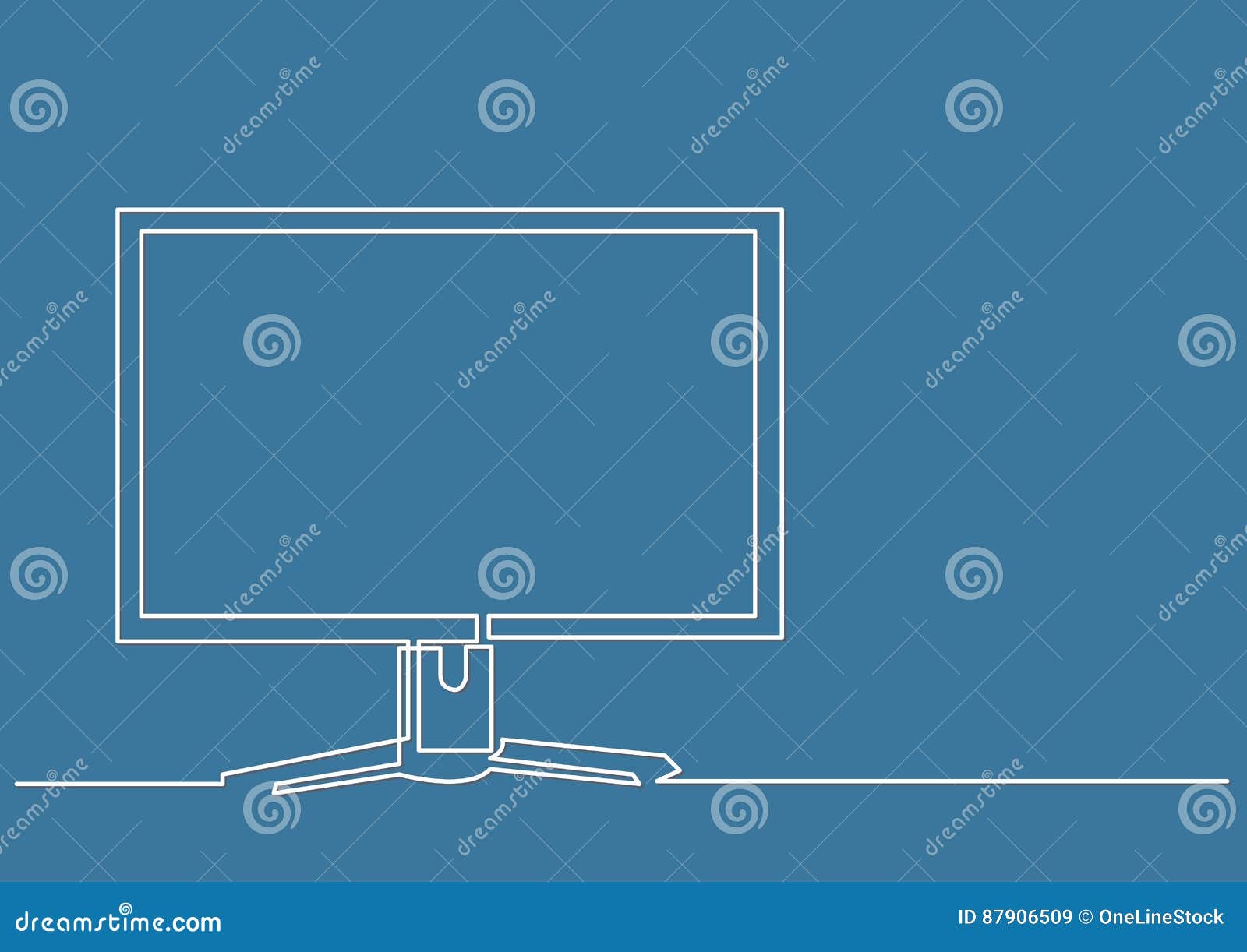Continuous Line Drawing of Computer Monitor Stock Vector - Illustration ...