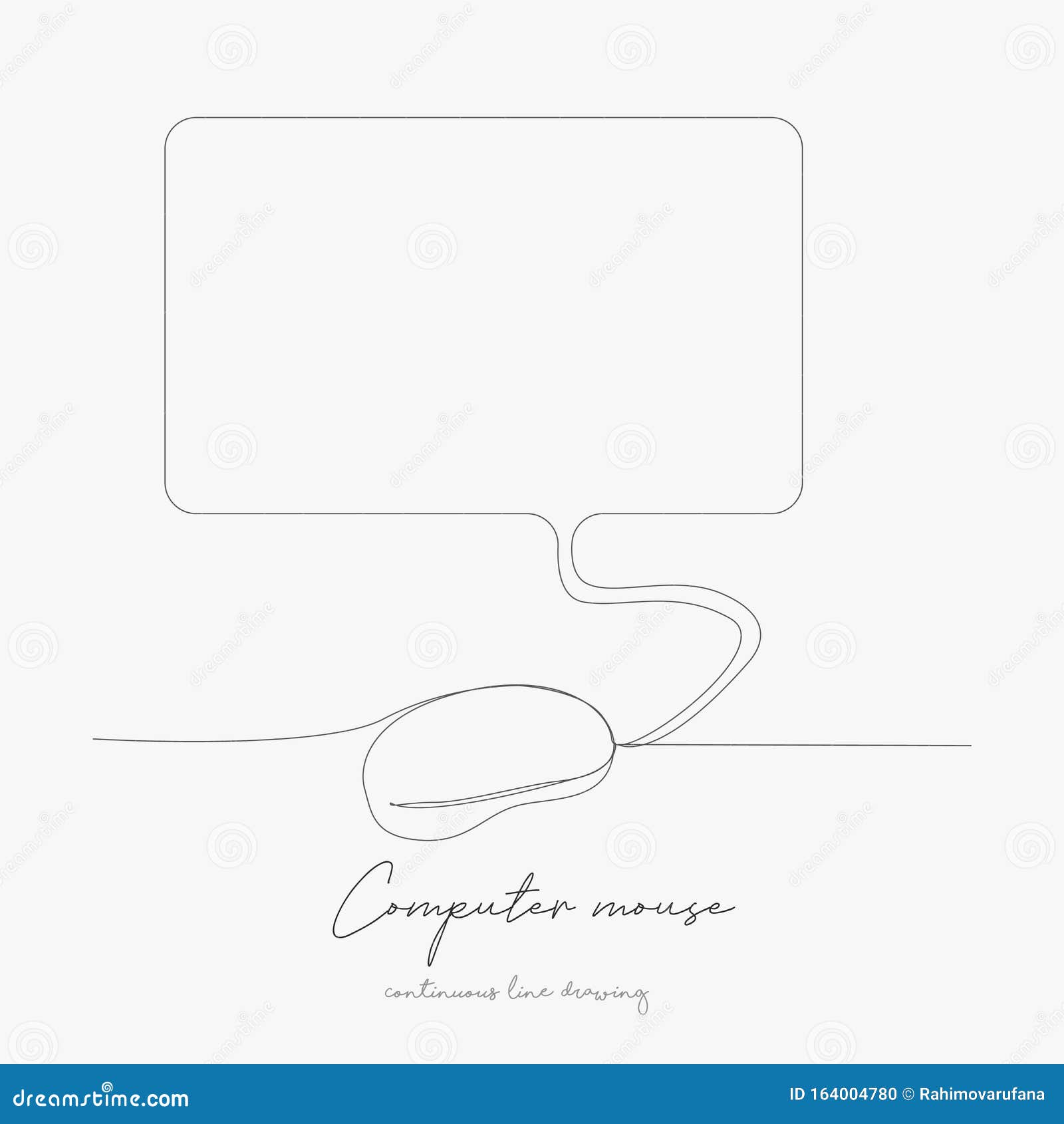 Continuous Line Drawing. Computer Mouse. Simple Vector Illustration ...